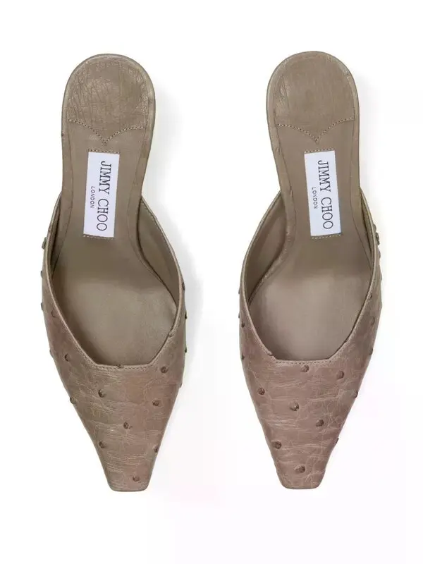 JIMMY CHOO Vivi 65 Heeled Mules - Neutrals