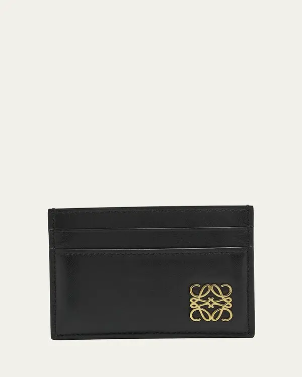 Loewe Anagrame Puffer Card Holder In Leather - Black