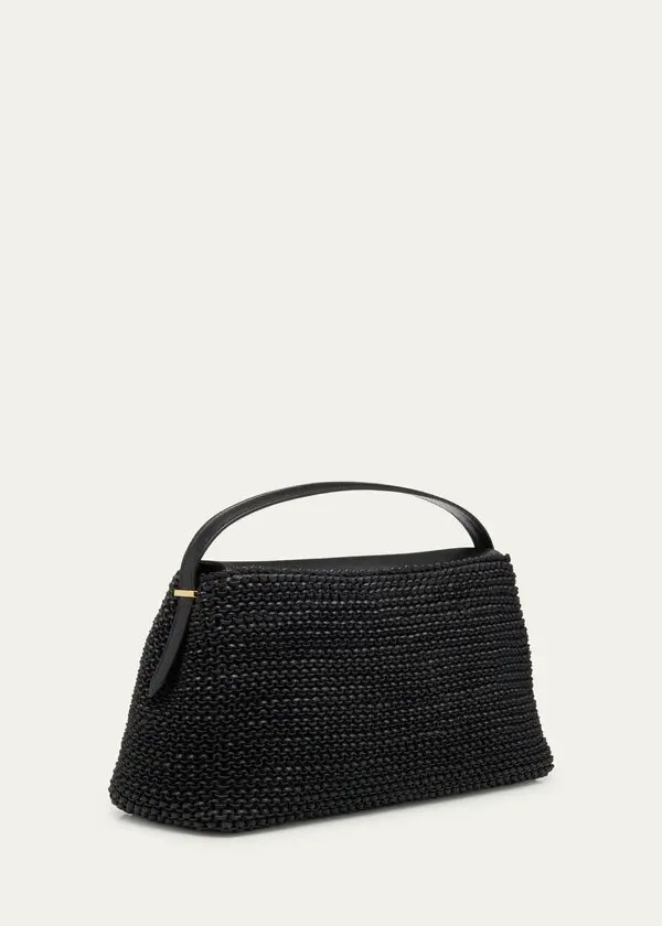 TOTEME T-lock Woven Leather Top-handle Bag - Black