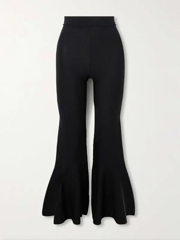 AMI Paris Godet Stretch-knit Bootcut Pants