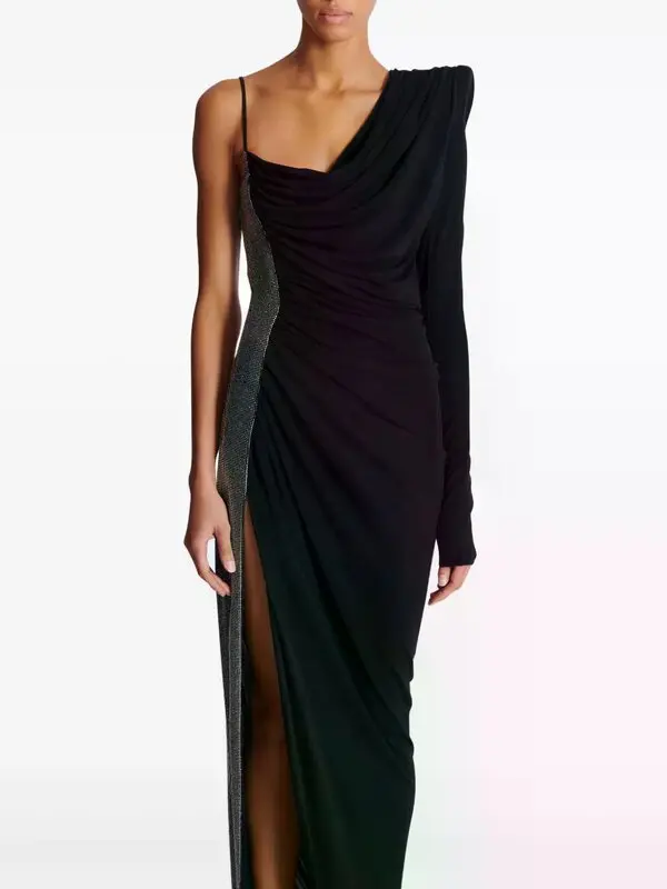 Balmain Pagoda One-shoulder Dress