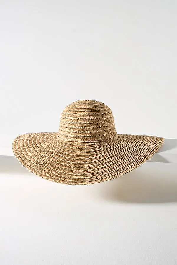 Anthropologie Floppy Straw Sun Hat - Gold