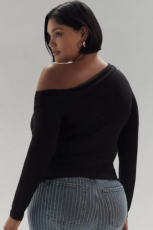 AFRM Off-the-shoulder Ruffle Mesh Top