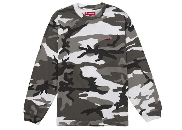 Supreme Small Box Long Sleeve Tee Shirt - Snow Camo