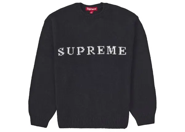 Supreme Contrast Logo Sweater - Black