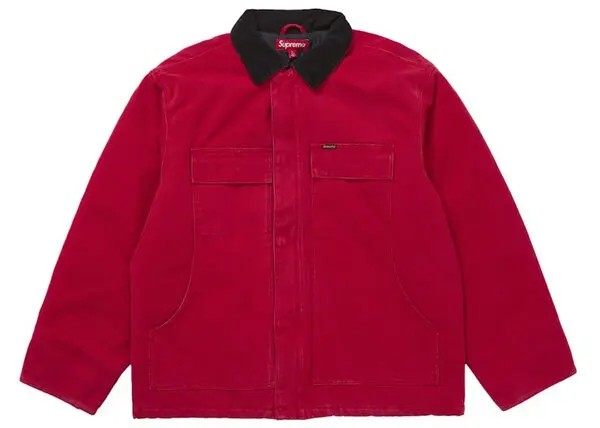 Supreme Old English Canvas Work Jacket - Red