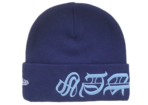 Supreme New Era Blackletter Beanie - Washed Navy Blue