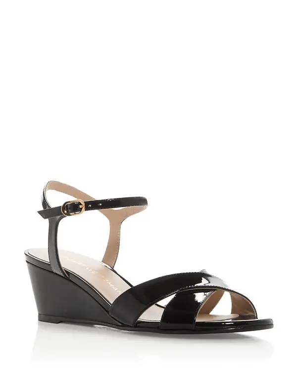 STUART WEITZMAN Dayna Demi Wedge Sandals - Black