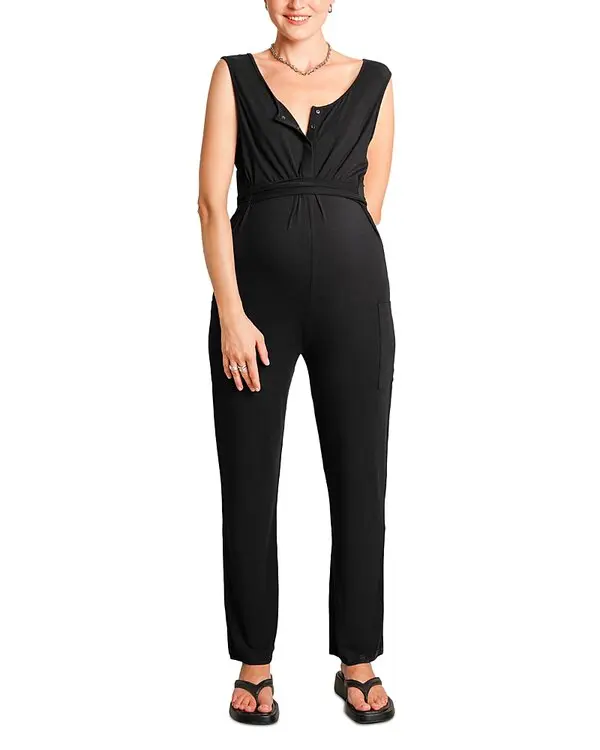 NOM MATERNITY Romy Jumpsuit - Black