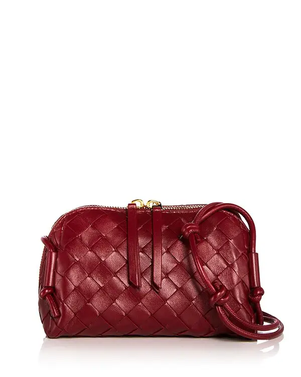 Bottega Veneta Intrecciato Leather Concert Pouch - Lava Red/gold Leather