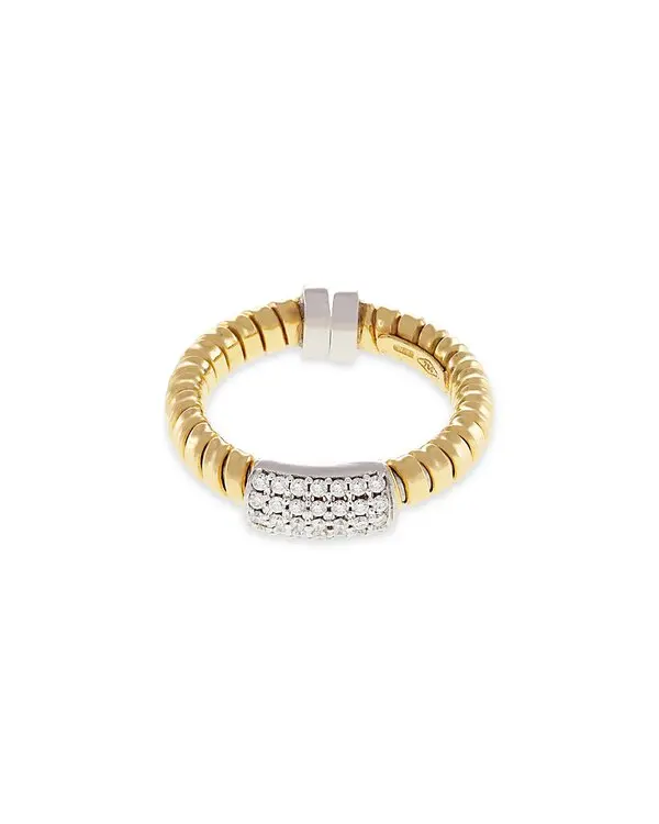 ALBERTO MILANI 18k Yellow Tubogas Diamond Pave Ring - Gold