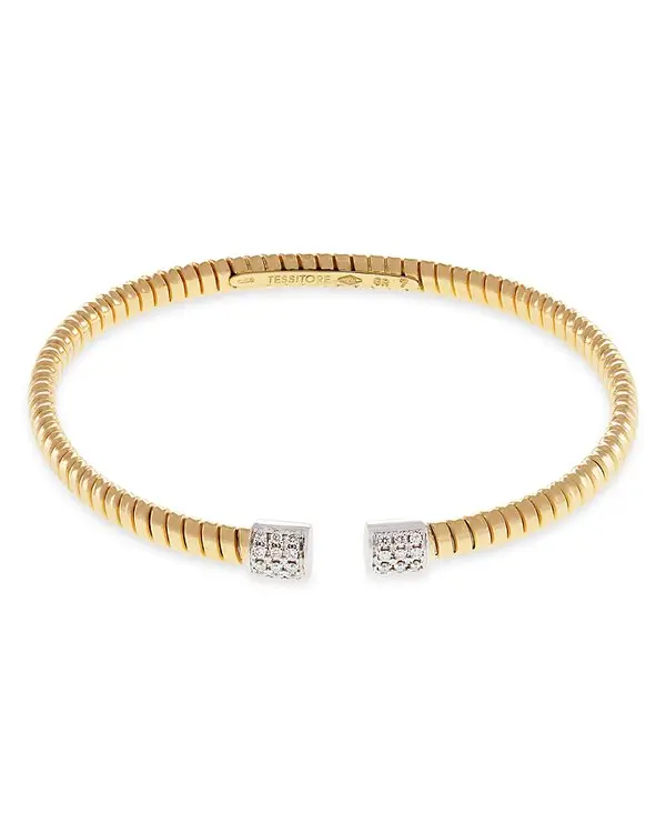 ALBERTO MILANI 18k Yellow Tubogas Diamond Bangle - Gold