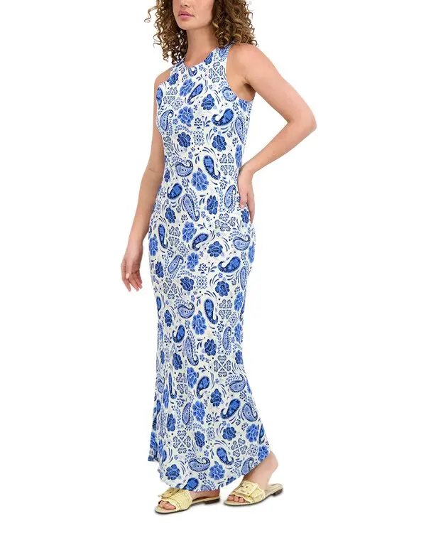 Point Georgette Column Dress - Floral Paisley | Editorialist