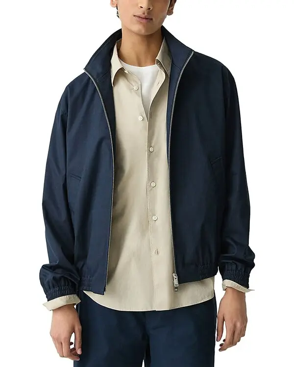 Theory Stand Collar Jacket In Cotton-blend Twill