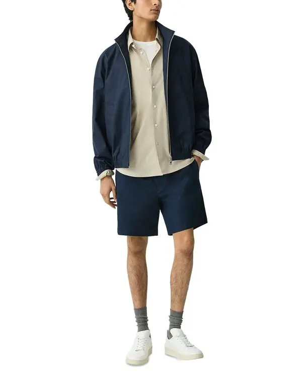 Theory Stand Collar Jacket In Cotton-blend Twill
