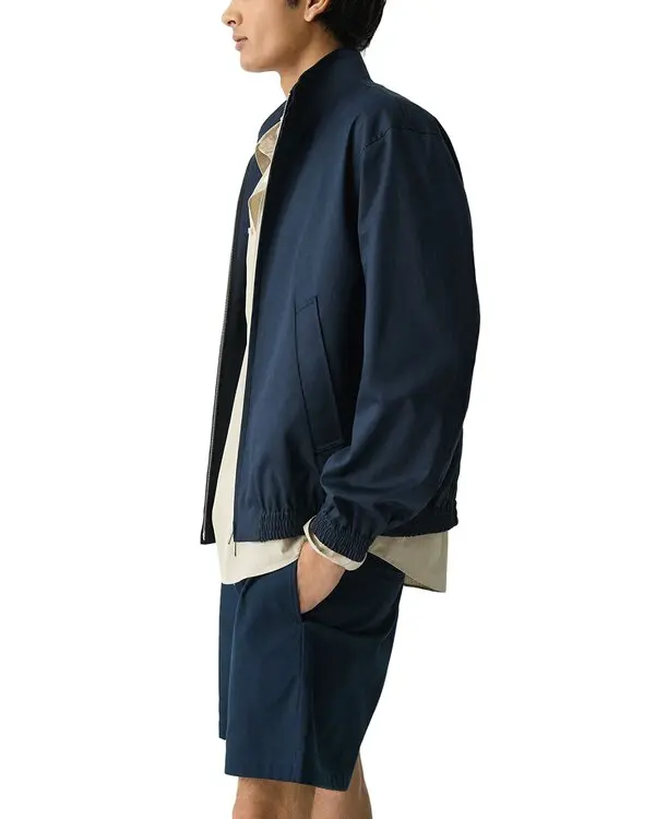Theory Stand Collar Jacket In Cotton-blend Twill