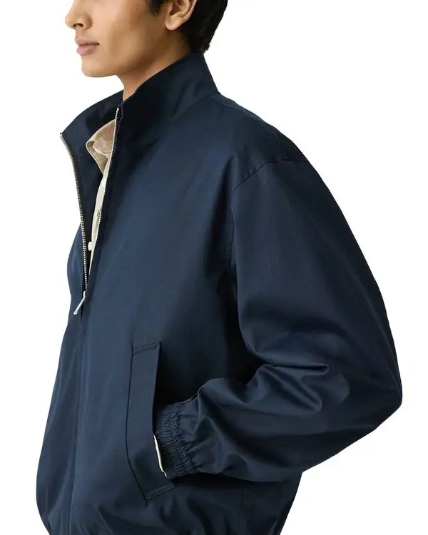 Theory Stand Collar Jacket In Cotton-blend Twill