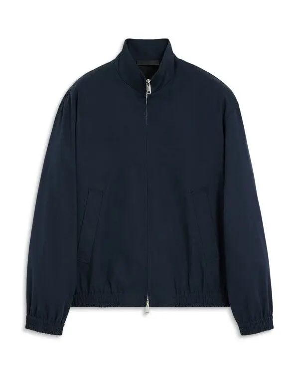 Theory Stand Collar Jacket In Cotton-blend Twill