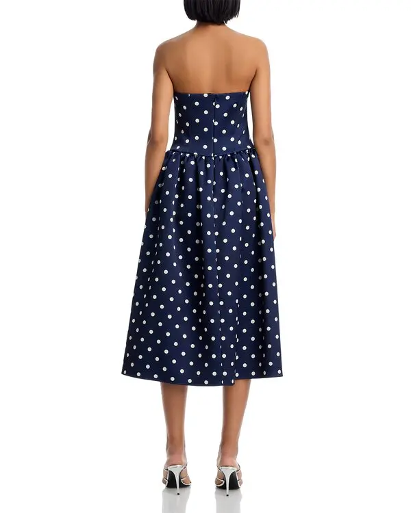 sachin and babi light blue dress Self-Portrait - Cream Polka Dot Satin Midi Dress main image 1