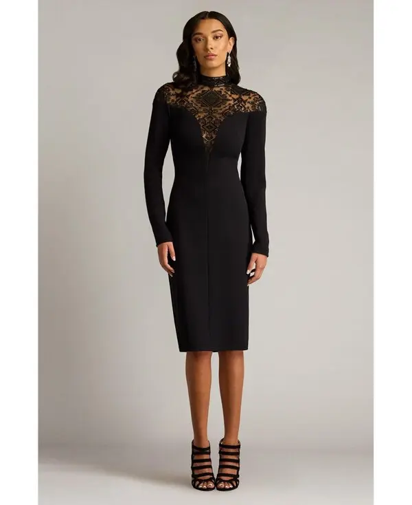 Tadashi Shoji Ebony Illusion Dress - Black | Editorialist