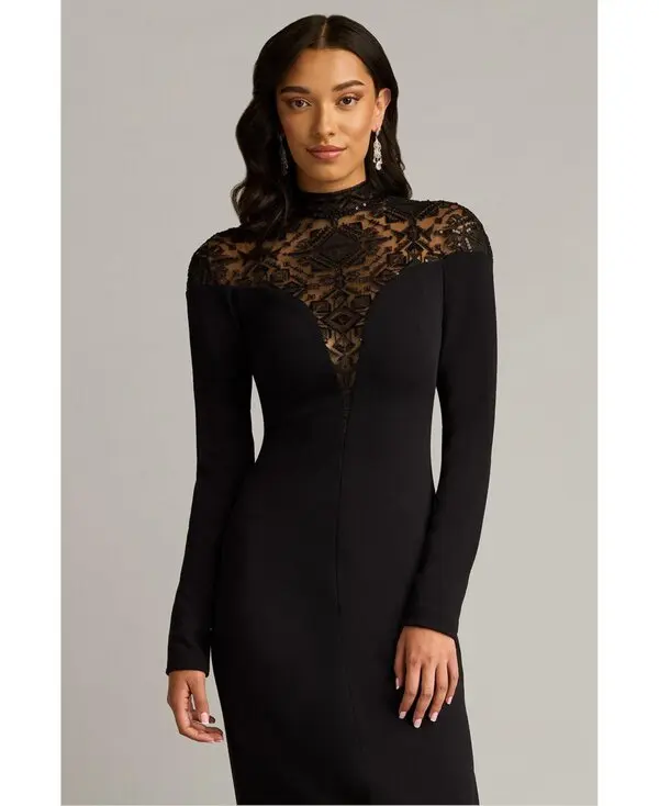 Tadashi Shoji Ebony Illusion Dress - Black | Editorialist