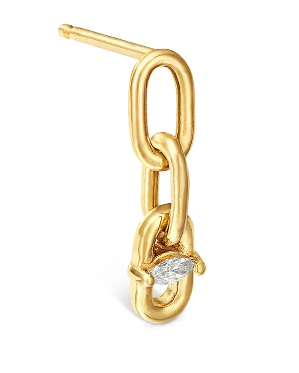 Zoe Chicco 14k Yellow Diamond Oval Link Drop Earrings