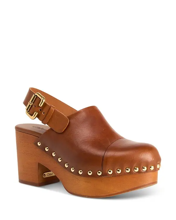 Chloé Jeannette Clogs - Ginger Brown
