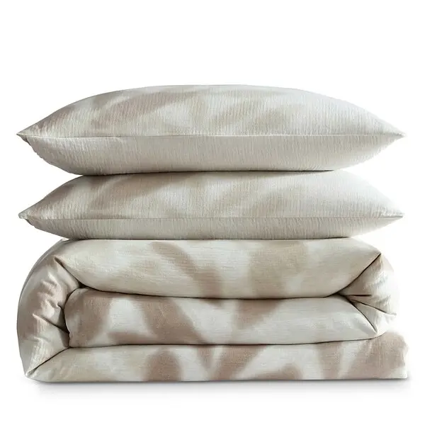 Calvin Klein Shadow Branches 3 Piece Duvet Cover Set, Queen - Camel