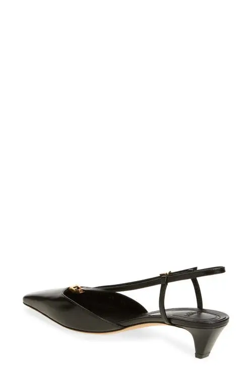 Fendi Fold Kitten Heel Slingback Pumps