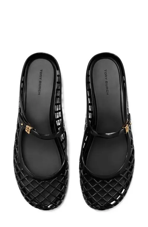 Tory Burch Mellow Jelly Mule - Perfect Black / Gold