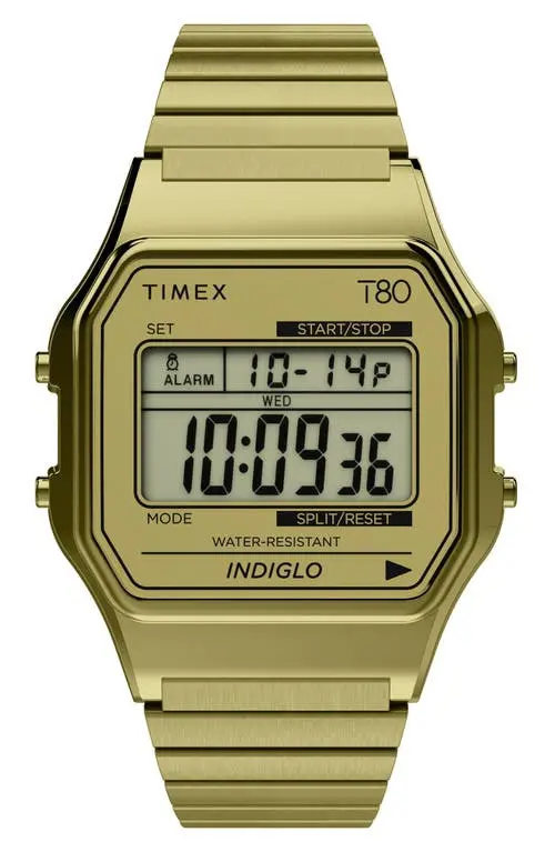TIMEX® T80 Digital Bracelet Watch - Goldone