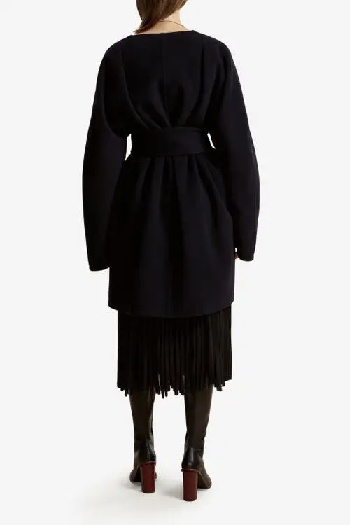 Marina Moscone Double Faced Wool Cocoon Coat