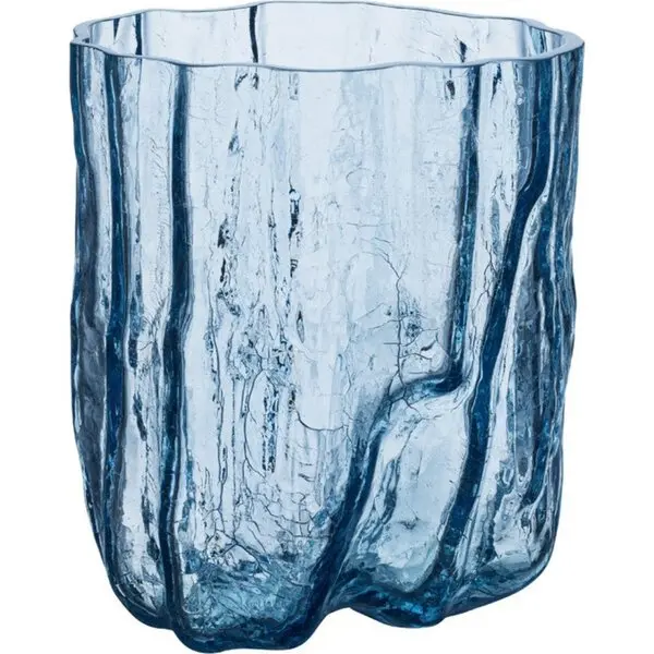 KOSTA BODA Crackle Tall Vase - Blue
