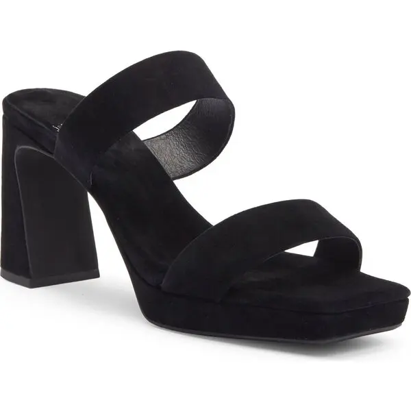 Jeffrey Campbell Danity Platform Slide Sandal - Black Suede