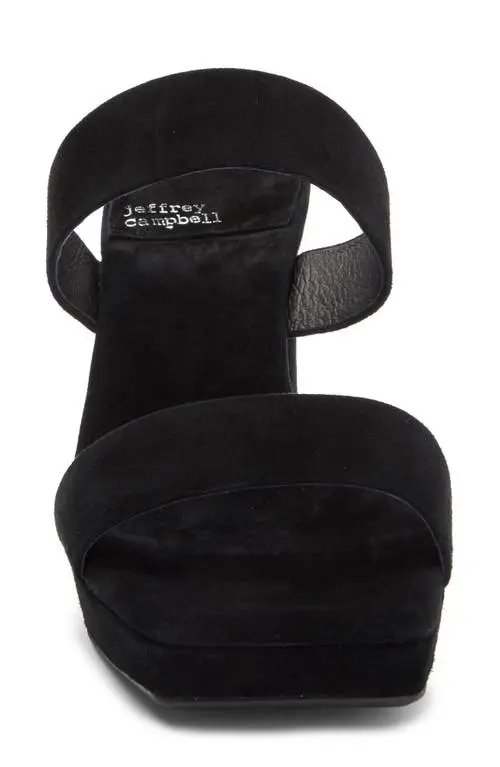 Jeffrey Campbell Danity Platform Slide Sandal - Black Suede