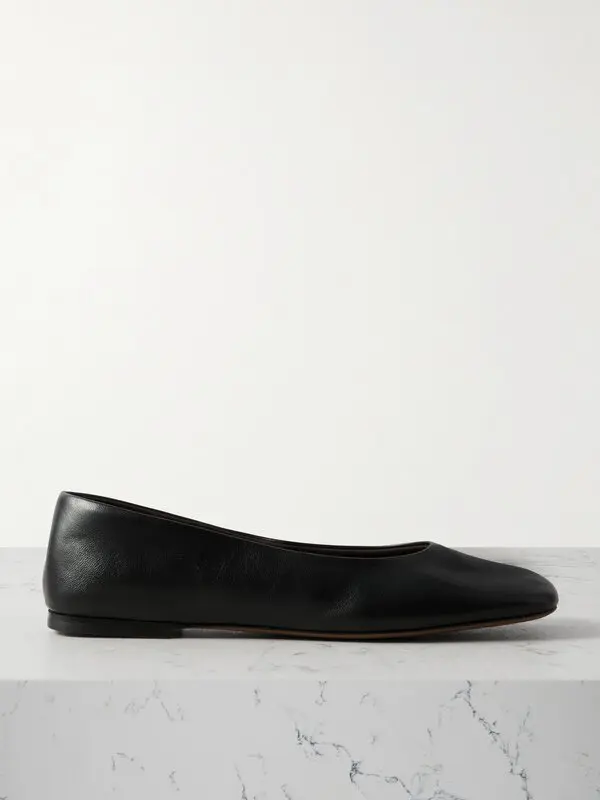 THE ROW Leather Ballet Flats - Black