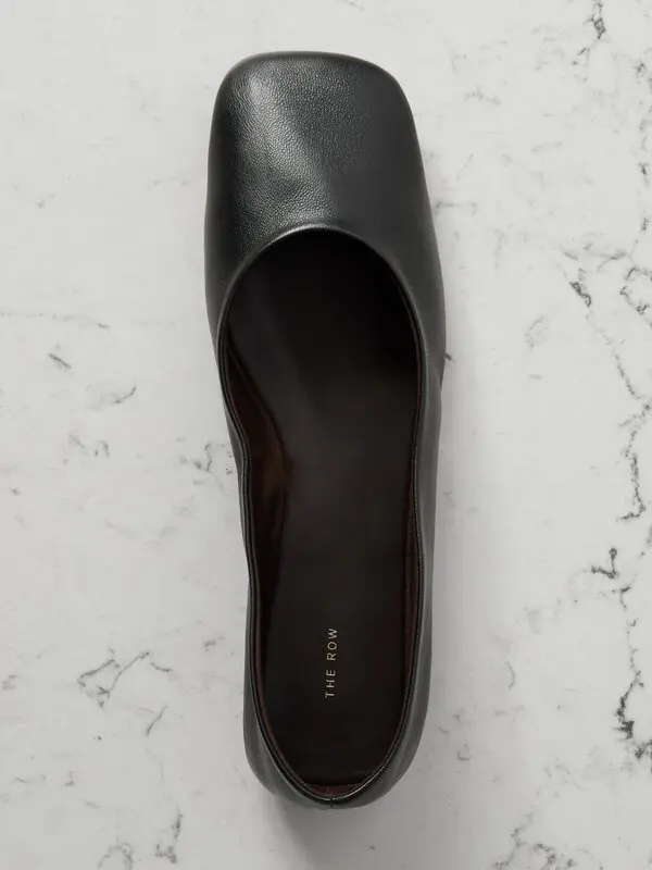 THE ROW Leather Ballet Flats - Black