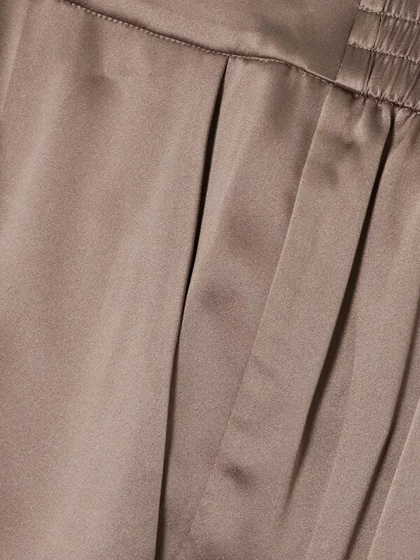 JOSEPH Tova Silk-satin Straight-leg Pants - Brown