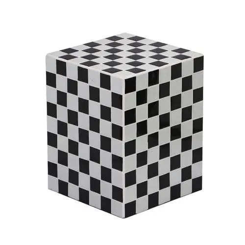 JONATHAN Y Callista 18" Modern Bohemian Ceramic Tiled Rectangle End Table - Stone Black