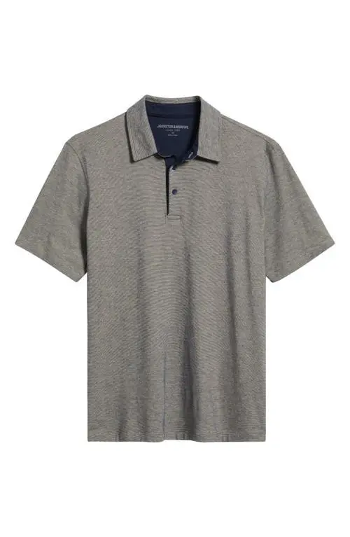 Johnston & Murphy Fine Stripe Polo - Tan/navy