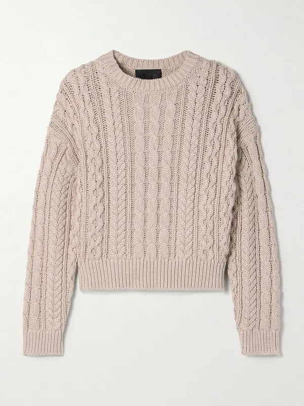 NILI LOTAN Rory Cable-knit Cotton Sweater