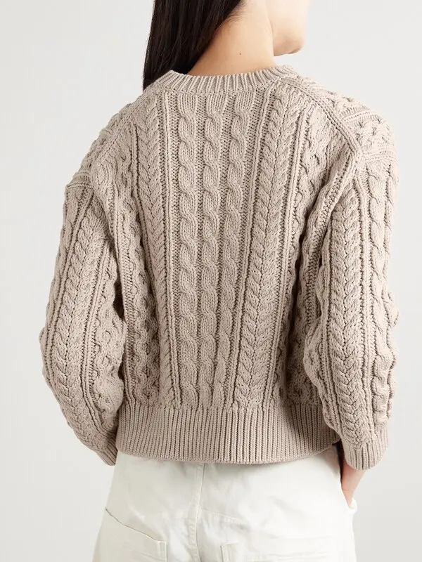 NILI LOTAN Rory Cable-knit Cotton Sweater