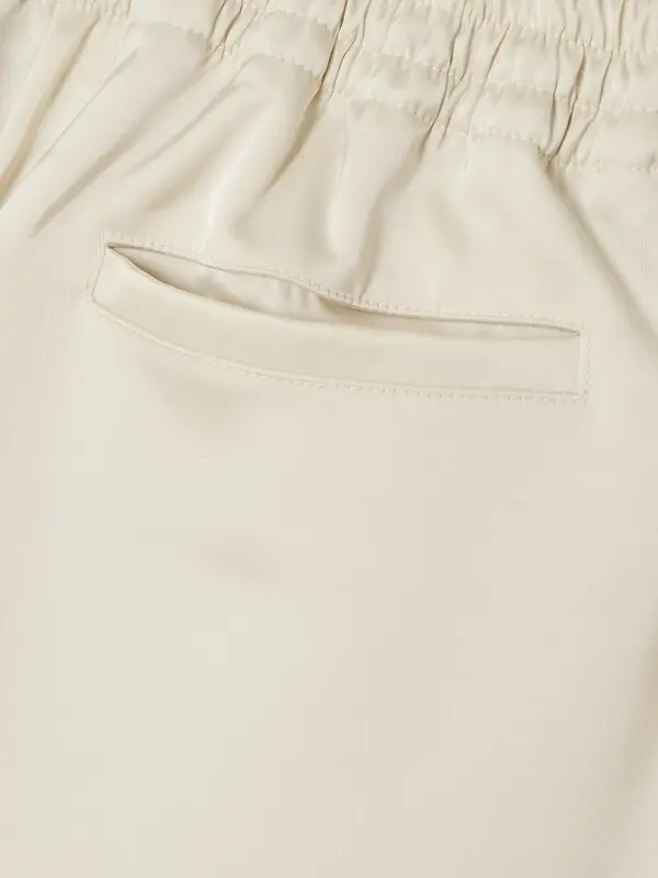 LESET Barb Pleated Satin Pants - Neutrals
