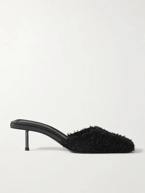 ST. AGNI Fleece Mules - Black