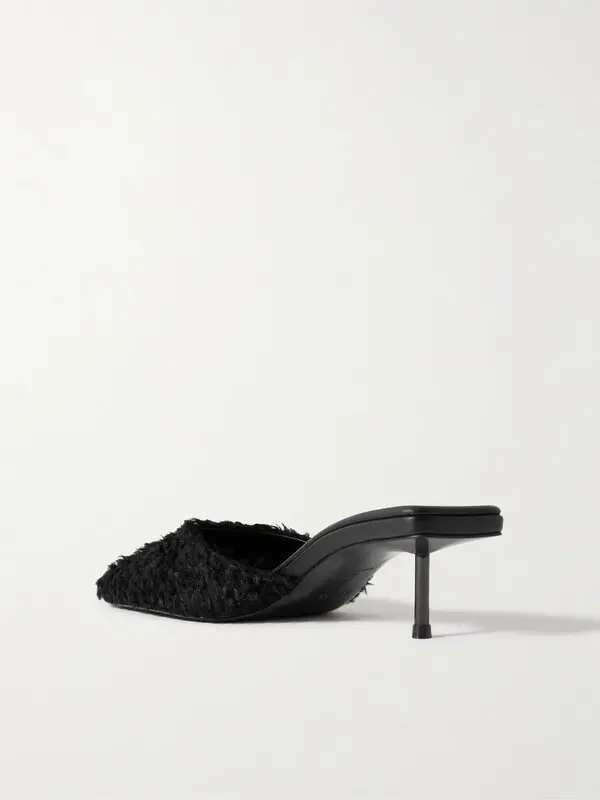 ST. AGNI Fleece Mules - Black