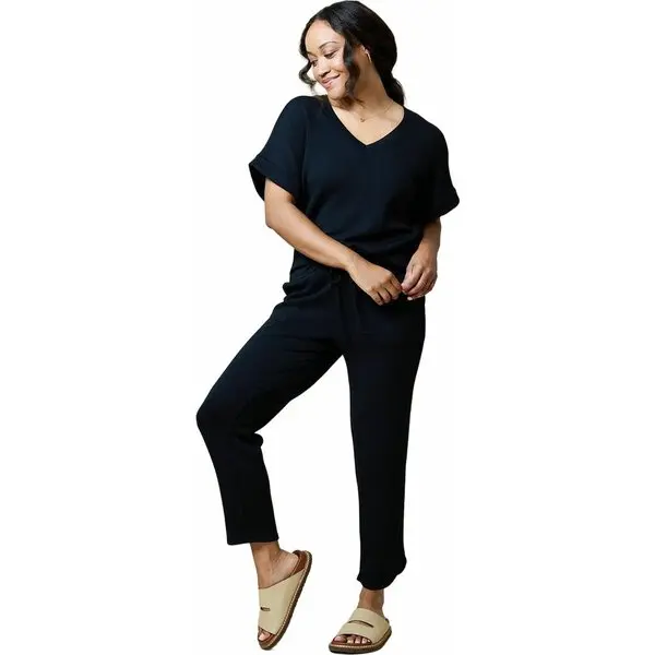 SOFTIES Athleisure Puredream V-neck Lounge Set - Black