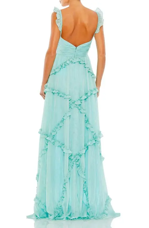 Mac Duggal Ruffle Tiered A-line Gown