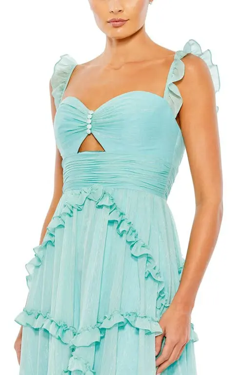 Mac Duggal Ruffle Tiered A-line Gown