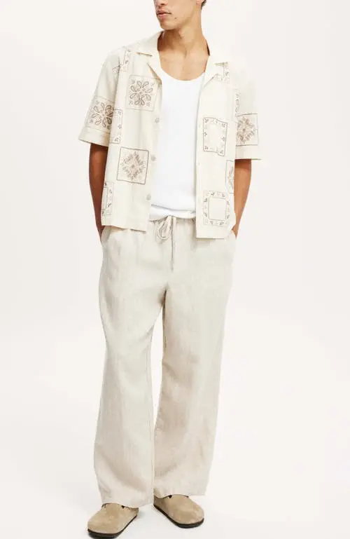 COTTON ON Super Baggy Linen Pant - Oatmeal