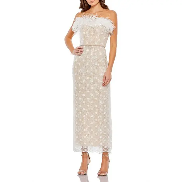 Mac Duggal Embellished Strapless Column Gown